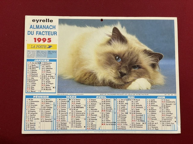 CALENDRIER ANCIEN ALMANACH Du Facteur LA POSTE Oise 1995 EUR 19,00 ...
