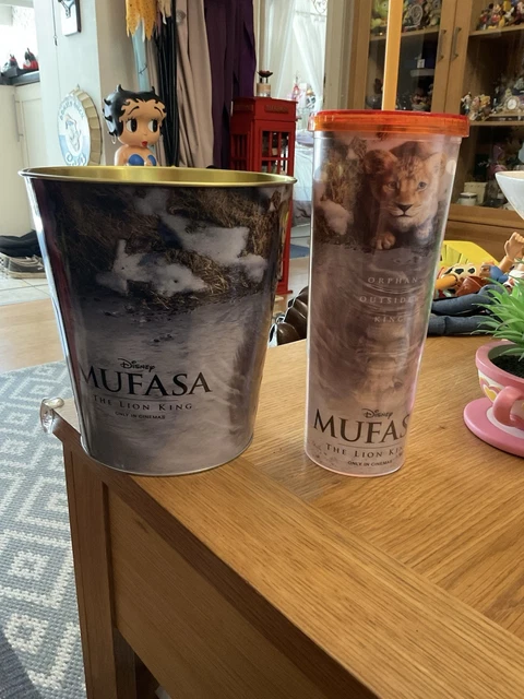 DISNEY MUFASA THE Lion King Cinema Cup With Straw & popcorn bucket £16. ...