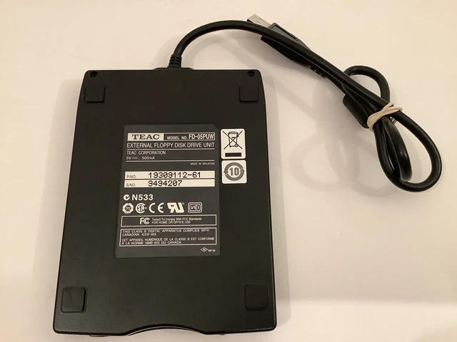 TEAC EXTERNAL USB Floppy Disk Drive Unit Model Fd-05Puw - Works Great ...