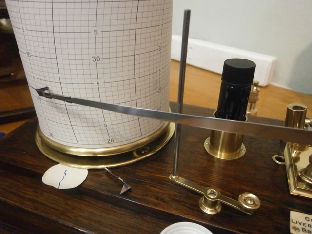 BAROGRAPH &NIB & Blue INK Set" Glass Bottle 17mm Dia spare chart ...