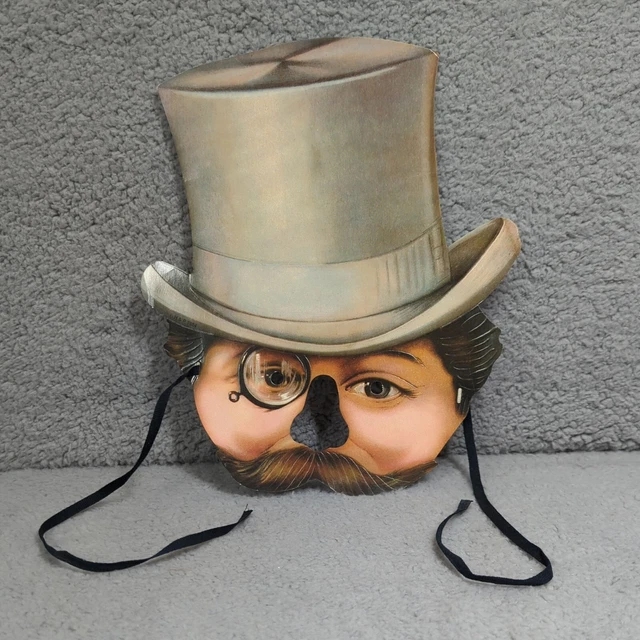 VINTAGE VICTORIAN THE Toff Paper Mask Repro England Stockholm H&P Crime ...