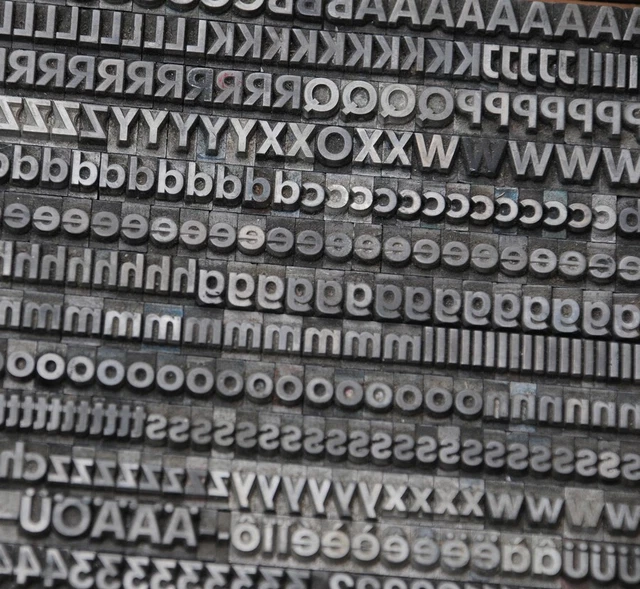 POLICE DE CARACTÈRES plomb lettres typographie imprimerie tampon sans ...