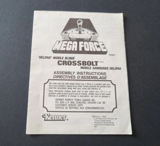 VINTAGE MEGA FORCE Crossbolt Instructions, Kenner £5.92 - PicClick UK