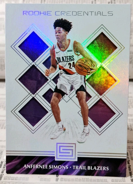 2018-19 PANINI STATUS Rookie Credentials Anfernee Simons #15 Rookie RC ...