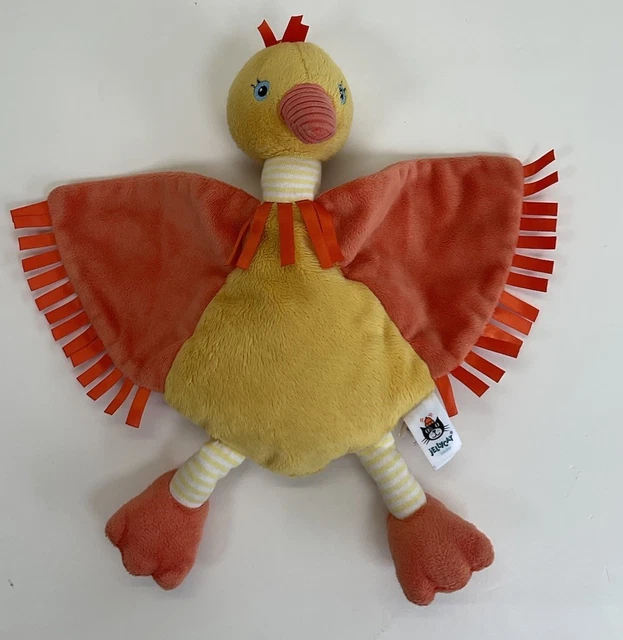 JELLYCAT FLAPPER DUCK Soother Yellow & Orange Soft Toy Plush Comforter ...