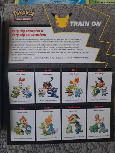 POKEMON 25TH ANNIVERSARY Jumbo Cards Complete Set First Partner TCG $25 ...