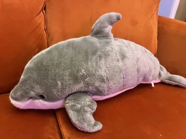 VINTAGE DOLPHIN GREY & White Soft Toy Orca Plush Large 30” £26.68 ...