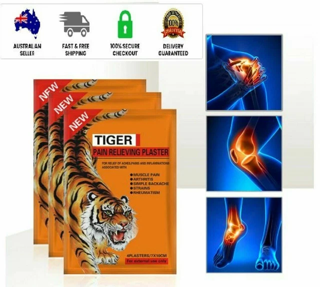 PAIN RELIEVING RED Tiger Style Plaster Patches 20 Packs Heat Therapy ...