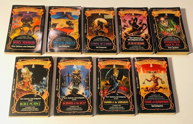 A FIGHTING FANTASY Game Book Series Lot #12 13 14 16 17 18 19 20 21 ...