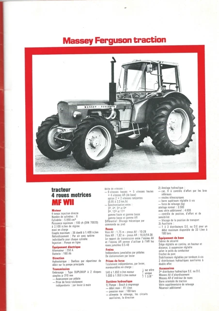PROSPECTUS BROCHURE prospekt tracteurs MASSEY FERGUSON GAMME MF DERNIERE EUR 17,50 - PicClick FR