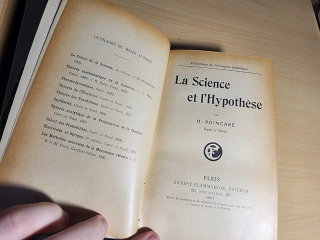LA SCIENCE ET l’Hypothèse Henri Poincaré Éd. Flammarion 1908 Relié cuir ...