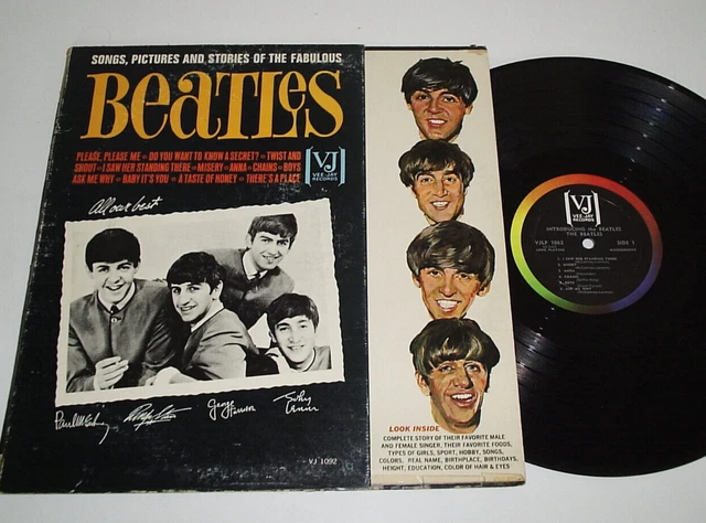 NICE! 1964 VJ 3/4 Songs Pictures And Stories Of The Fabulous Beatles LP ...