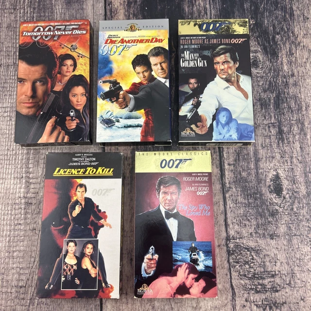 JAMES BOND VHS Lot 5 Tapes! License to kill spy who loved me die ...