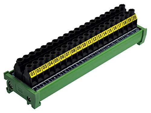 20 POSITION 30AMP/300V Screw Terminal Block Distribution Module (DIN ...