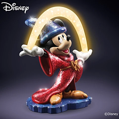 BRADFORD EXCHANGE MOSAIC Sorcerer’s Apprentice Mickey Mouse With ...