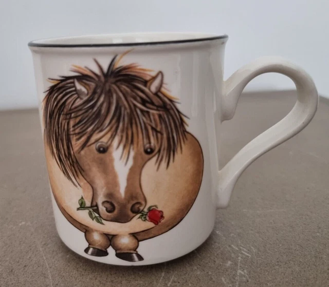 VINTAGE ARTHUR WOOD Shetland Pony Mug Cup Made In England Front & Back ...