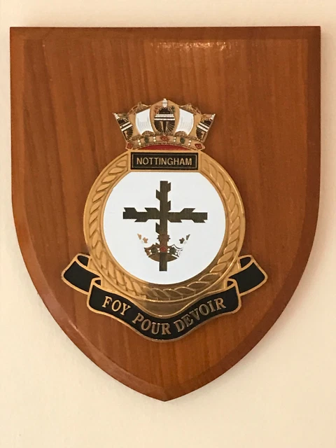 VINTAGE HMS NOTTINGHAM Royal Navy Ships NAFFI Plaque / Crest / Shield £ ...