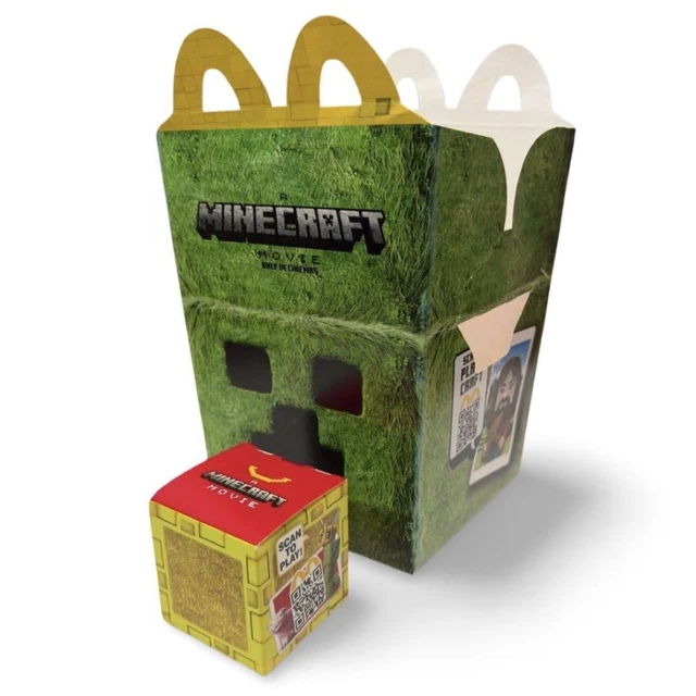 MINECRAFT MOVIE MCDONALD'S Happy Meal Toy 2024 Creeper Box Gold Block ...