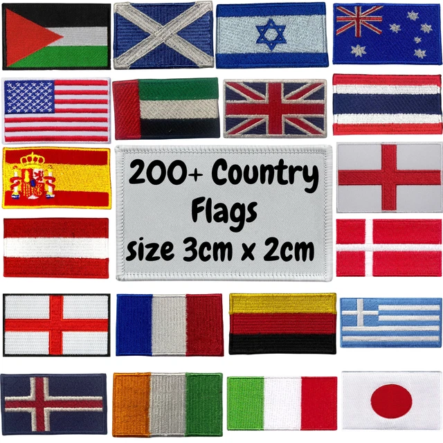 NATIONAL COUNTRY SMALL Flag Iron On Patch Embroidered Sew on Badge A-Z £2.49 - PicClick UK