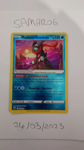 POKÉMON TCG RADIANT Greninja Sword & Shield - Astral Radiance 046/189 Holo... EUR 4,79 - PicClick DE