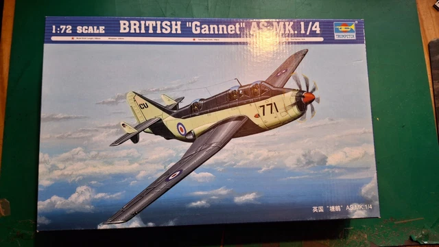 TRUMPETER BRITISH GANNET AS.Mk.1/4, 1/72, complete, vgc, serial 01629 £ ...
