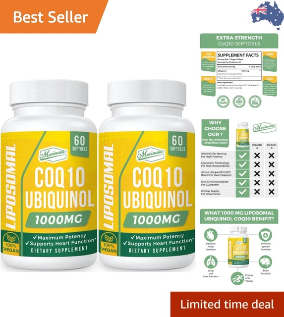 LIPOSOMAL COQ10 1000MG, Ubiquinol CoQ10 Supplement, High Absorption ...