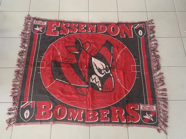 VINTAGE ESSENDON BOMBERS Mat 1990’s 1.1m X 1.5m Very Rare $200.00 ...