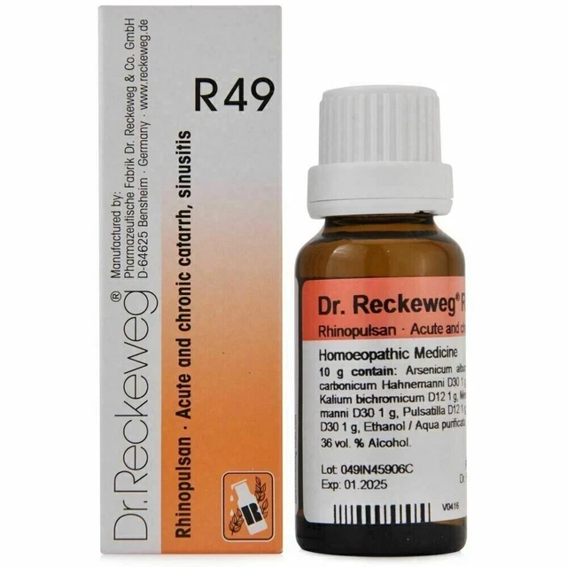 DR.RECKEWEG R49 SINUS Goutte 22ml Avec dans le Monde Entier EUR 16,52 ...
