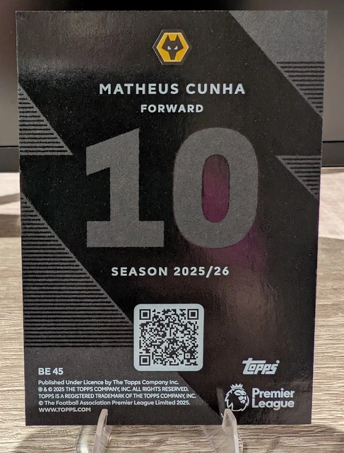 2026 TOPPS PREMIER League Matheus Cunha Black Edge Edition Insert Card ...