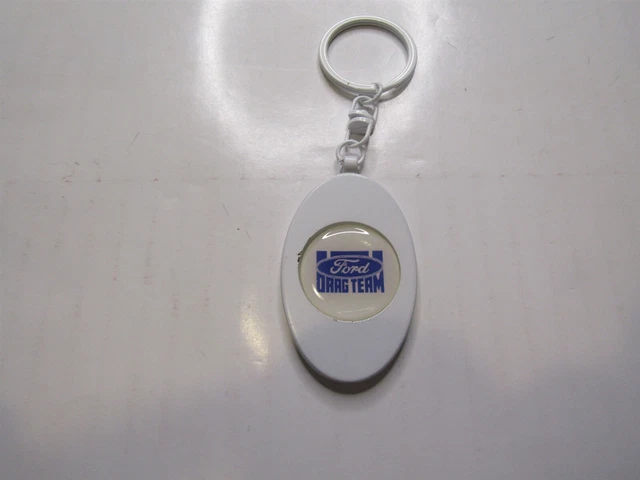 PORTE-CLÉS MÉTAL BLANC Drag Team Pour Ford Mustang Fairlane Torino Boss ...