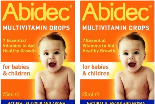 2 PACK -ABIDEC Multivitamin Drops for Babies and Children 25ml=50ml £12 ...