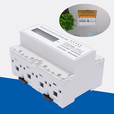 POWER COUNTER LCD Three-Phase Counter Calibrated 3-Phase 4 Wire for DIN ...