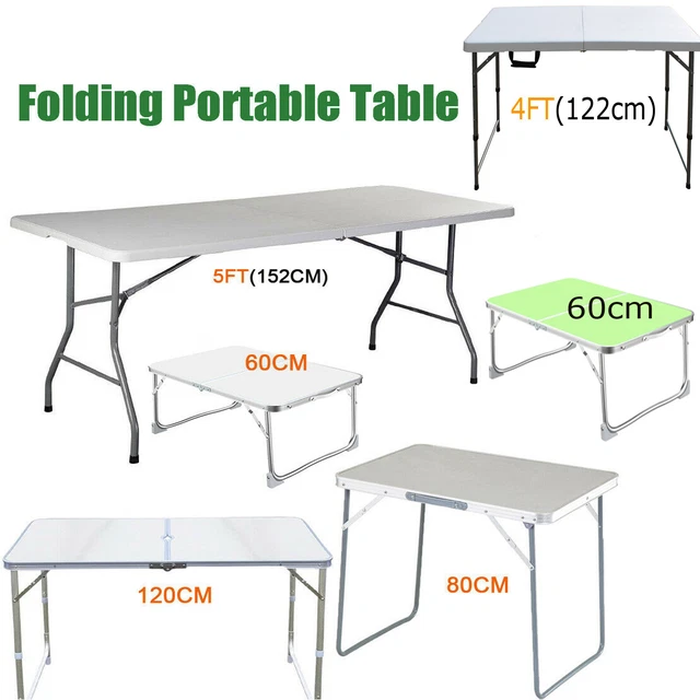 FOLDING TABLE PORTABLE Fold Up Tables Camping Garden Party Trestle ...