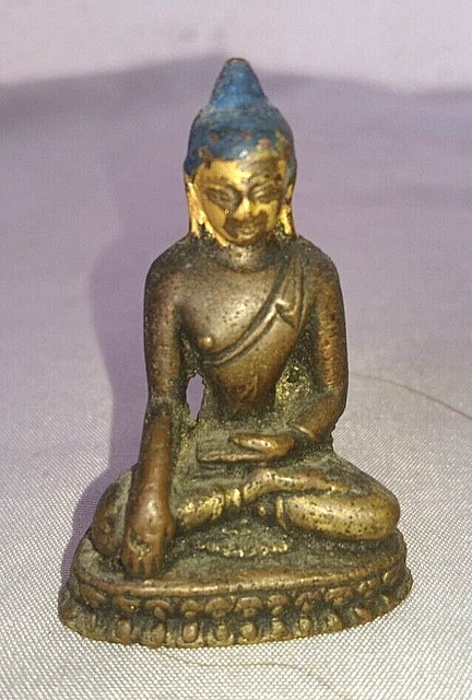 ANCIENNE AMULETTE STATUETTE FIGURINE THAILANDE ASIE BOUDDHA TETE BLEU 19 siecles EUR 15,00 ...