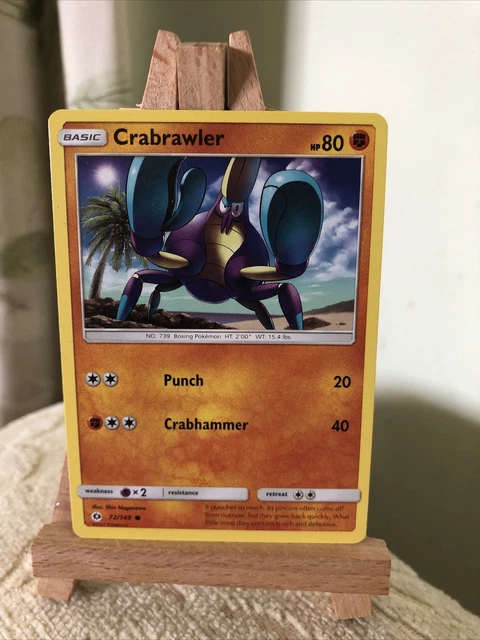 POKÉMON TRADING CARD Game Crabrawler Sun And Moon Base Set Card #72/149 ...