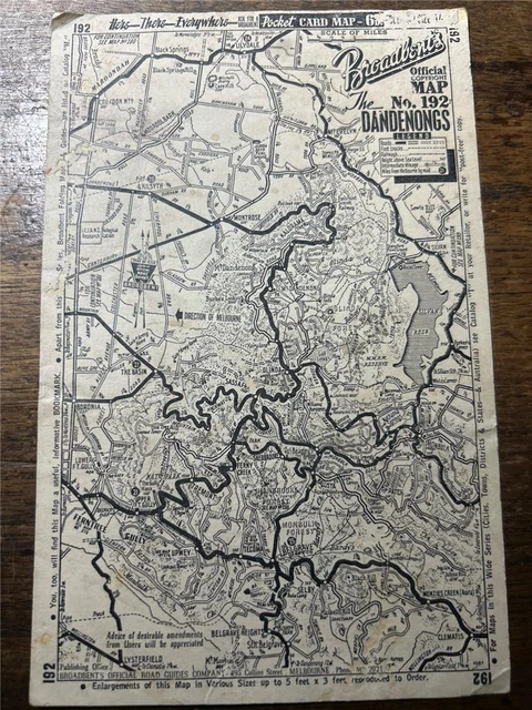 C 1950 PEG Maltby Fairyland Exhibition Broadbents map Dandenong Olinda ...