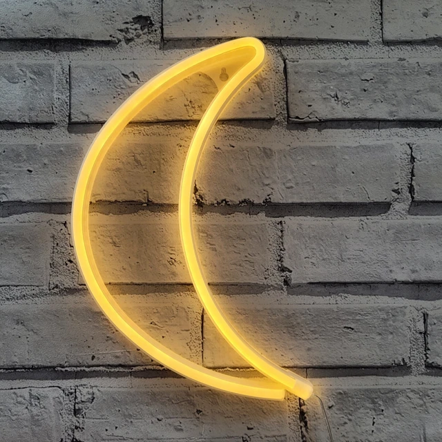 HALF MOON SHAPED Neon Light - Battery or USB Operated £10.08 - PicClick UK