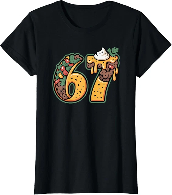 TACO DRIP FIESTA Funny Six Seven Brainrot Meme Ladies' Crewneck T-Shirt ...