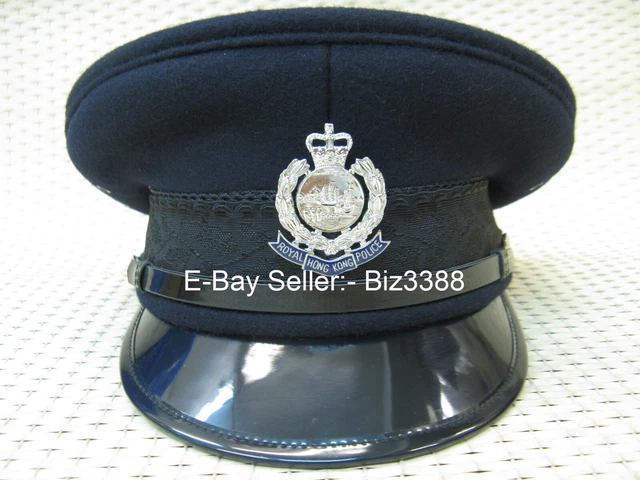 GENUINE BRITISH COLONIAL Royal Hong Kong Police Inspector Visor Cap ...