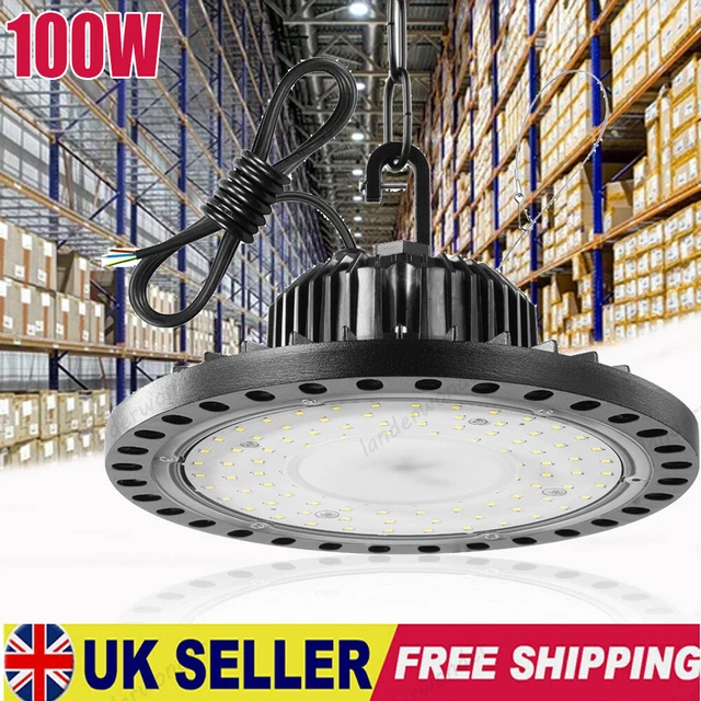 LED HIGH BAY Light 100W Low Bay UFO Warehouse Industrial Workshop ...