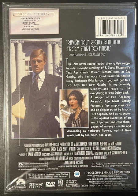 THE GREAT GATSBY (DVD, 1974, Widescreen) Robert Redford - Brand New ...