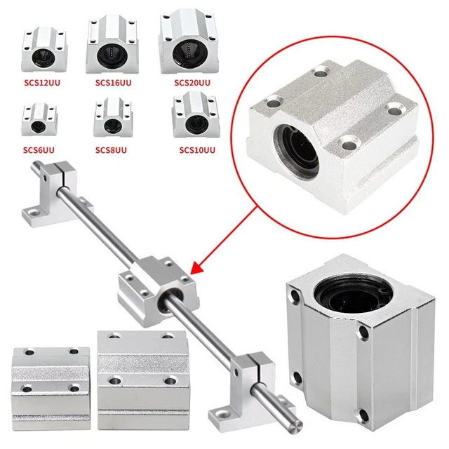 CNC ROUTER SLIDE Bushing Block Guild Rail Shaft 3D Printer Shafts Rod ...