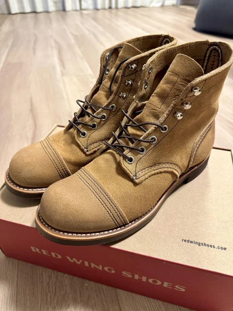 RED WING MENS US7.5 D Iron Ranger Work Boots 8083 Brown Hawthorne Cap ...