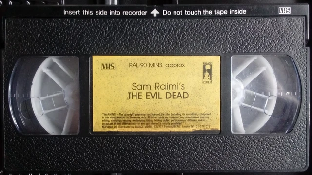 EVIL DEAD VHS Tape UK Original Palace Video PVC2018A LTD Long Box 1981 ...