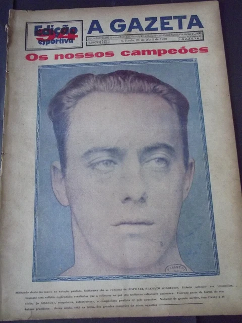 GAZETA ESPORTIVA BRAZIL Football Newspaper 1930 # 94 our champions ...