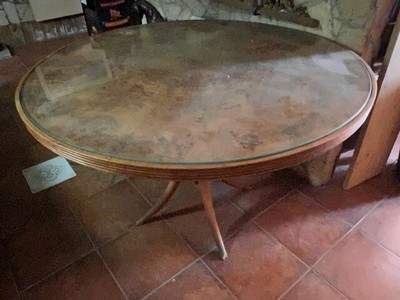 TAVOLO CIRCOLARE IN radica color noce circonferenza 120cm altezza 77cm ...