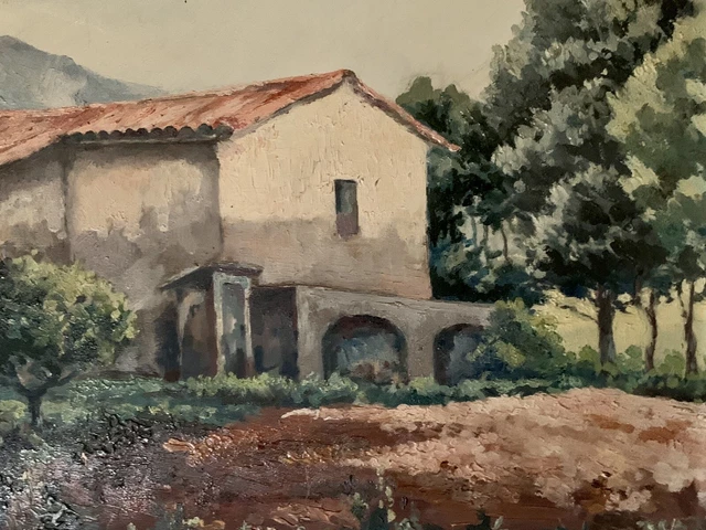 ANCIEN TABLEAU HUILE paysage de Provence corps de ferme fauvisme signé GARCIN EUR 75,00 ...