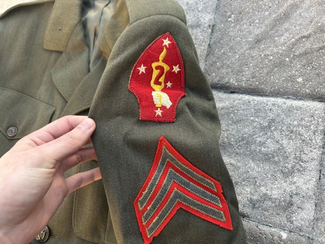 USMC WWII WW2 2nd Marine Division Sergeant Dress Greens Uniform Coat ...