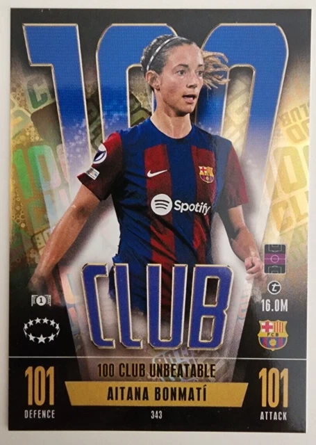 2024 MATCH ATTAX Extra UEFA Aitana Bonmati 100 Club Unbeatable #343 ...