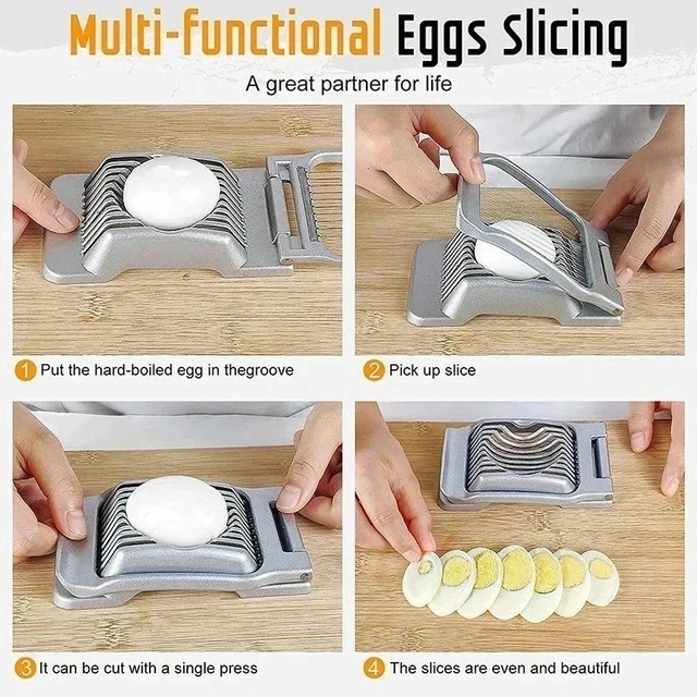 HEAVY DUTY STAINLESS steel Egg Slicer for Hard Boiled Eggs Strawberry ...